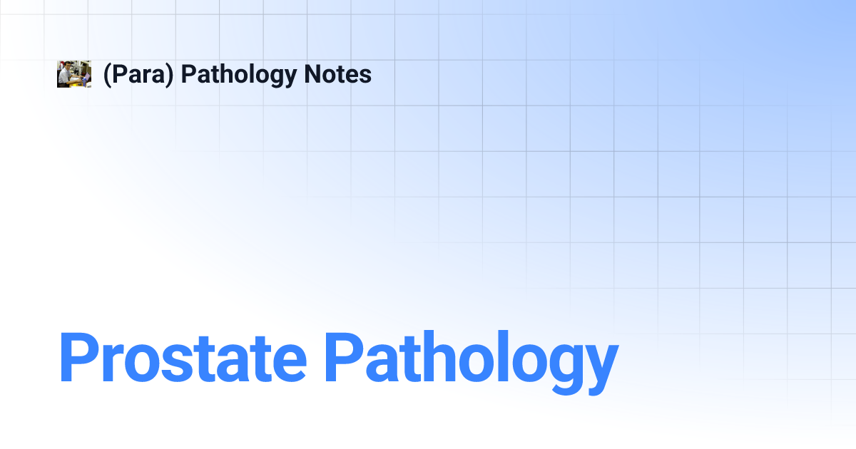 Prostate Pathology | (Para) Pathology Notes